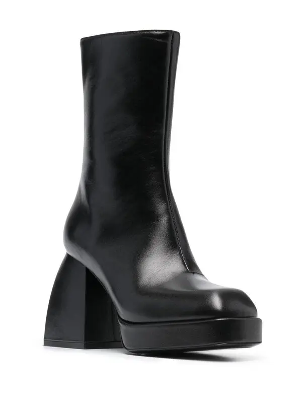 NODALETO Block-heel Leather Boots