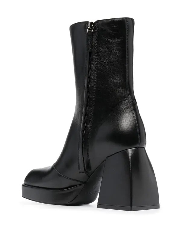 NODALETO Block-heel Leather Boots