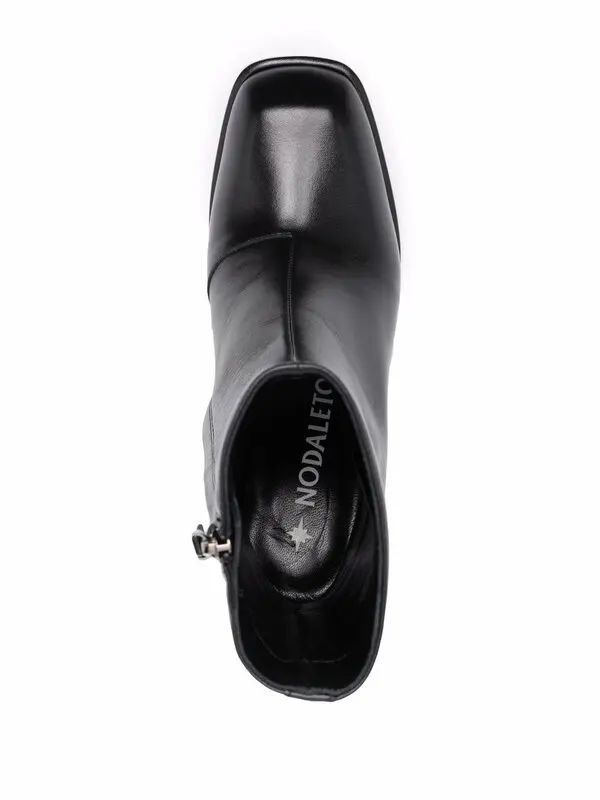 NODALETO Block-heel Leather Boots