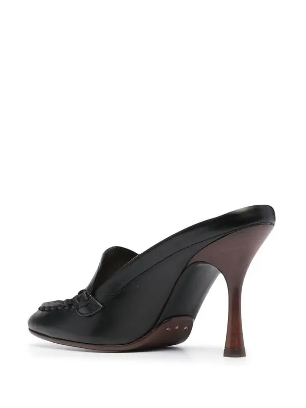 TOD'S Leather Hand-stitched Loafer Mules