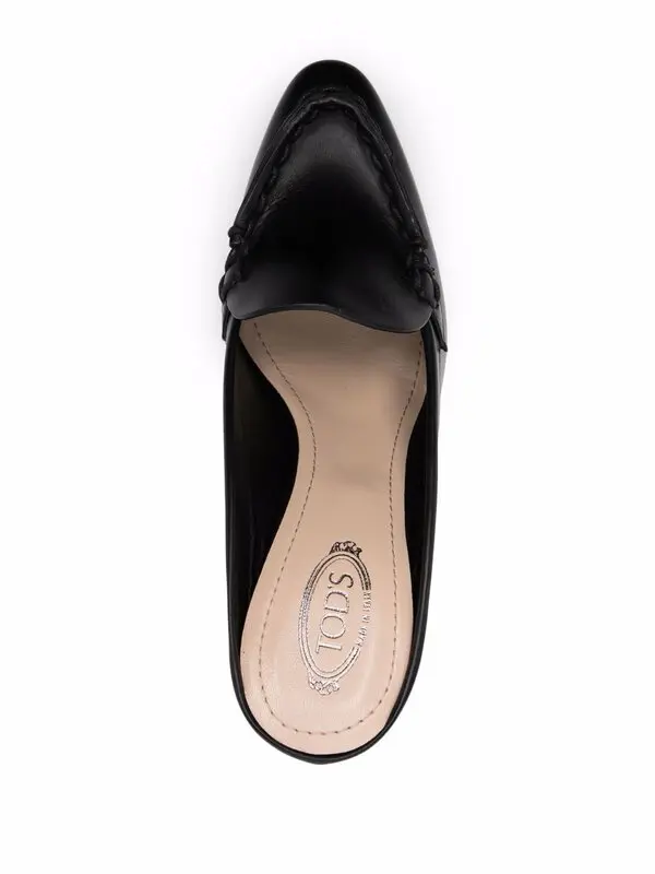 TOD'S Leather Hand-stitched Loafer Mules