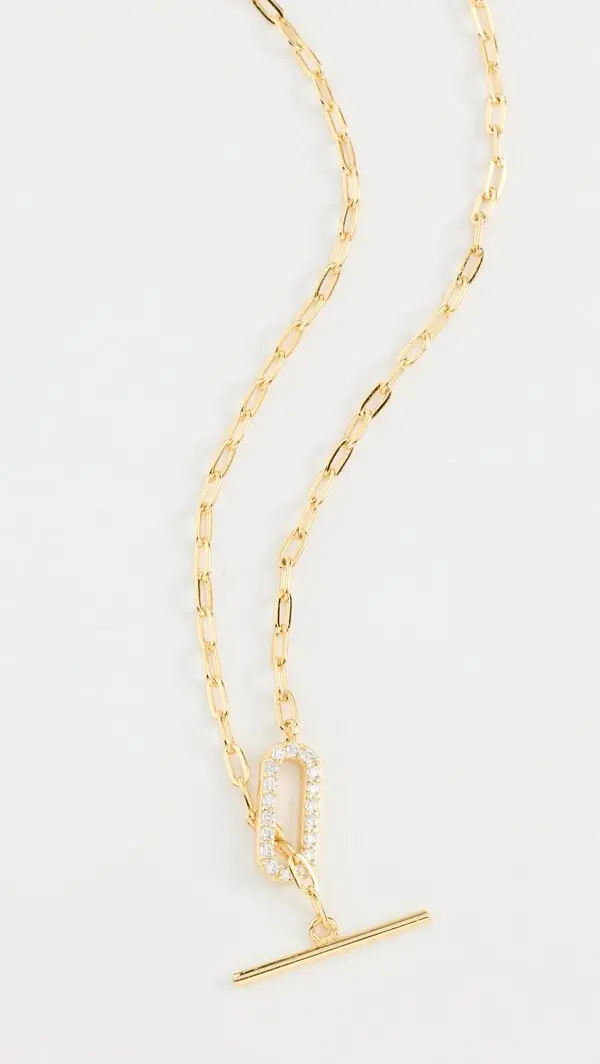 Shashi Jade Pave Necklace - Gold