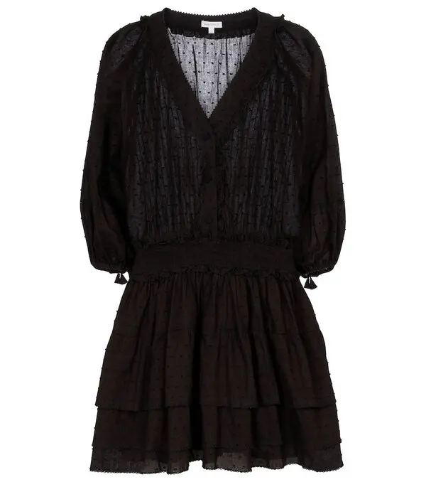Poupette St Barth Ariel Cotton Minidress - Black