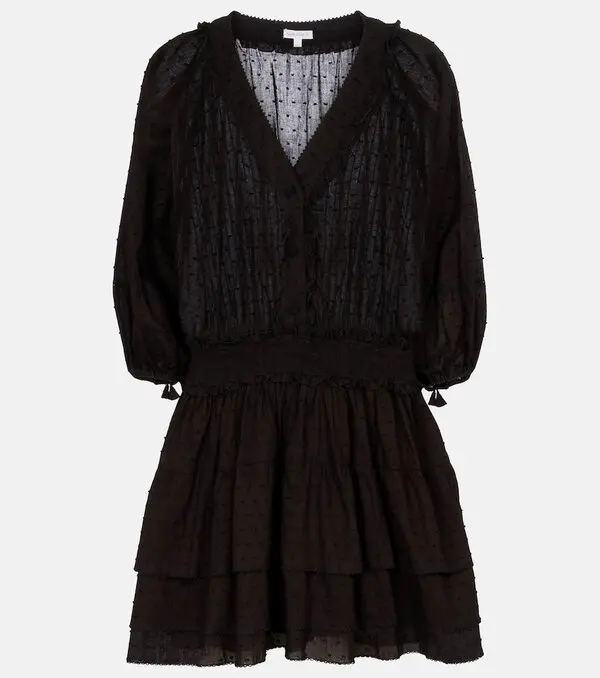 Poupette St Barth Ariel Cotton Mini Dress - Black