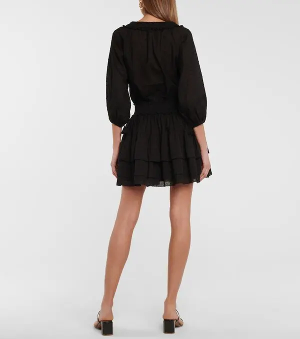 Poupette St Barth Ariel Cotton Minidress - Black