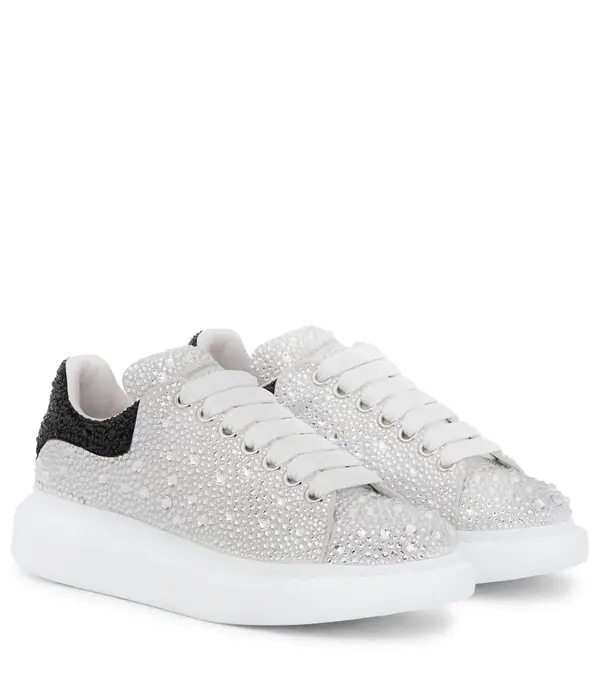 Alexander McQueen Oversized Embellished Leather Sneakers