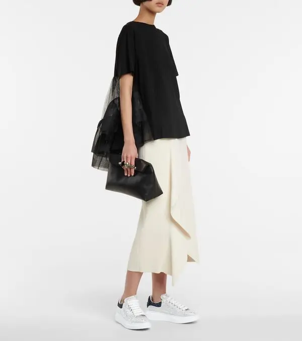 Alexander McQueen Oversized Embellished Leather Sneakers