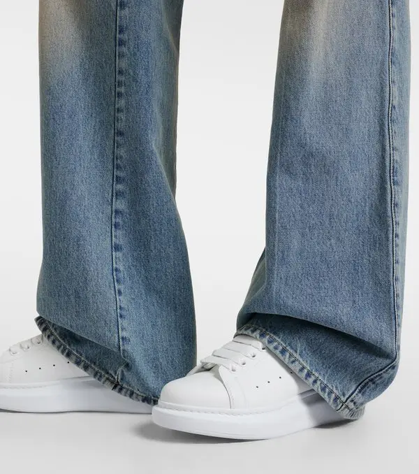 Alexander McQueen Oversized Embellished Leather Sneakers - White