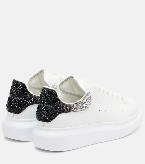 Alexander McQueen Oversized Embellished Leather Sneakers - White