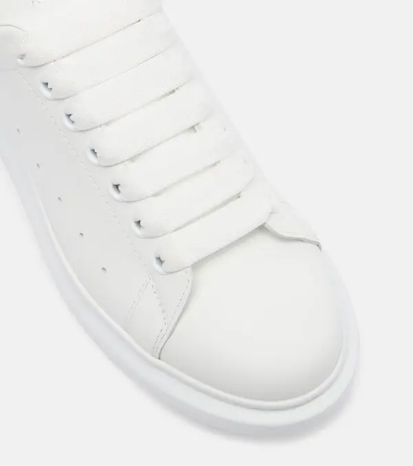 Alexander McQueen Oversized Embellished Leather Sneakers - White