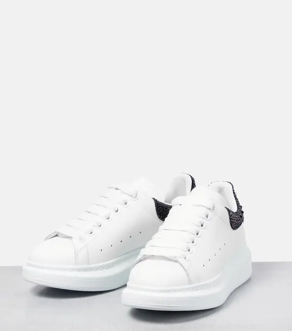 Alexander McQueen Oversized Embellished Leather Sneakers - White
