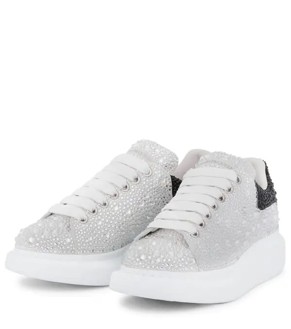 Alexander McQueen Oversized Embellished Leather Sneakers