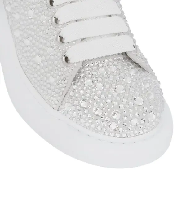 Alexander McQueen Oversized Embellished Leather Sneakers