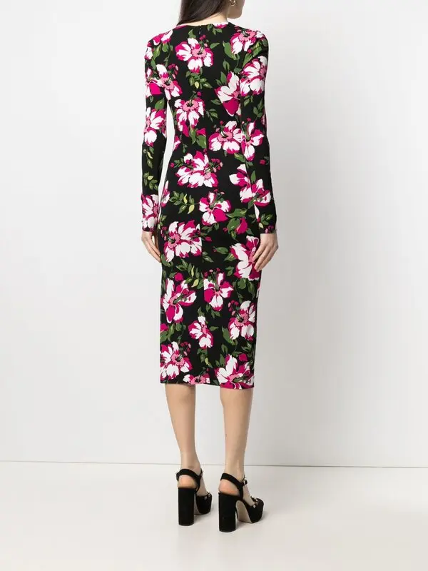 TOM FORD Floral-print Midi Dress - Black