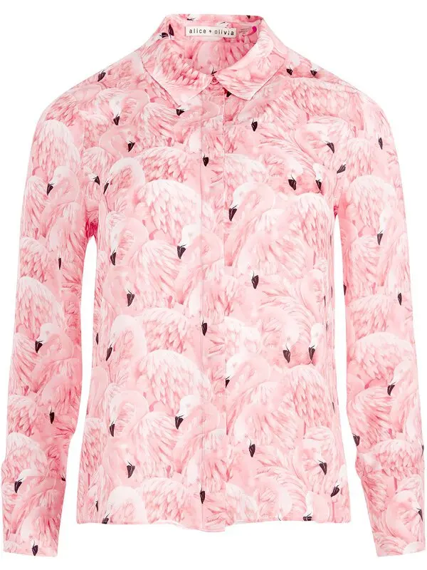 Alice + Olivia Willa Flamingo-print Shirt