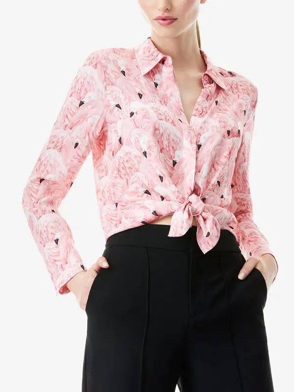 Alice + Olivia Willa Flamingo-print Shirt