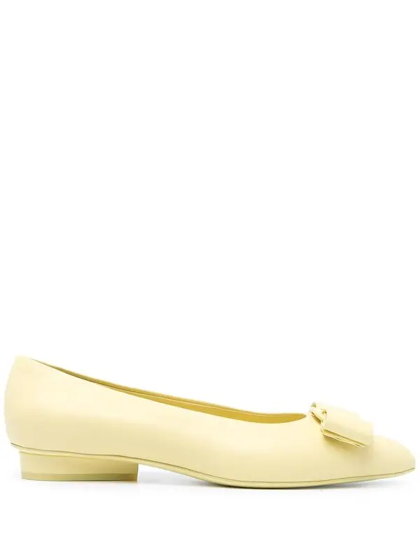 FERRAGAMO Viva Vara Bow Ballerina Shoes - Yellow