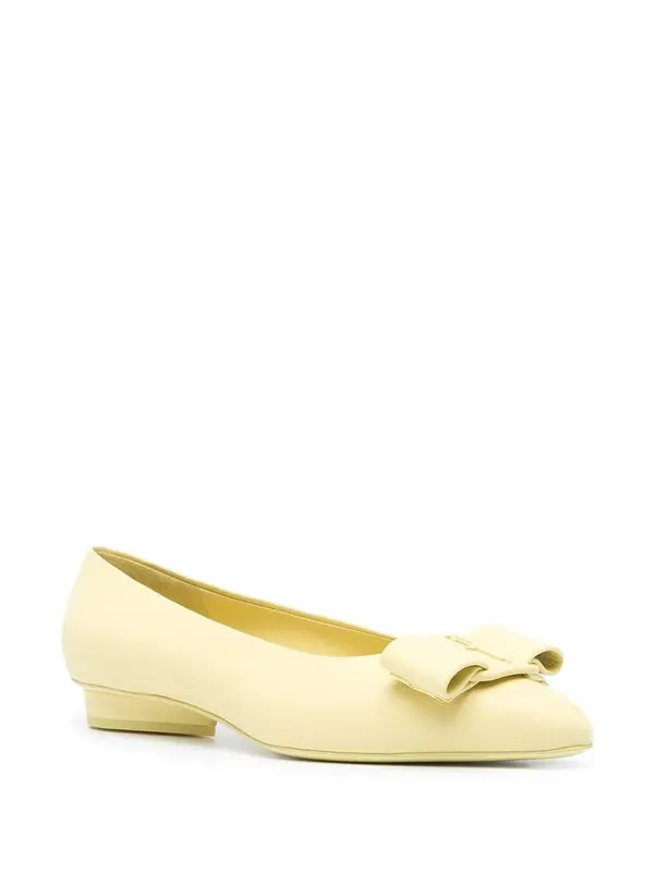 FERRAGAMO Viva Vara Bow Ballerina Shoes - Yellow