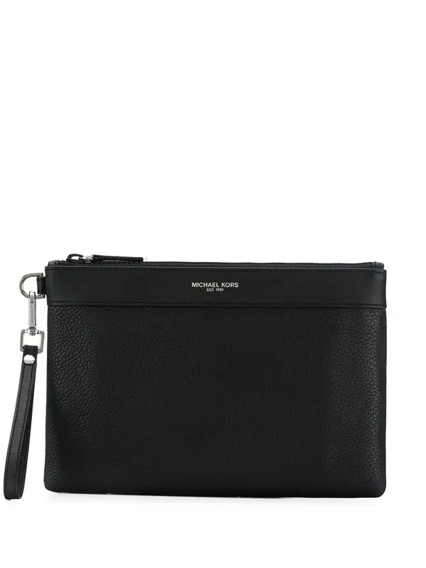 Michael Kors Textured Leather Clutch Bag - Black