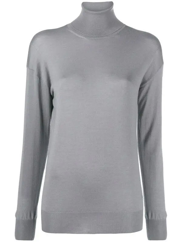 TOM FORD Fine Knit Roll Neck Jumper - Grey