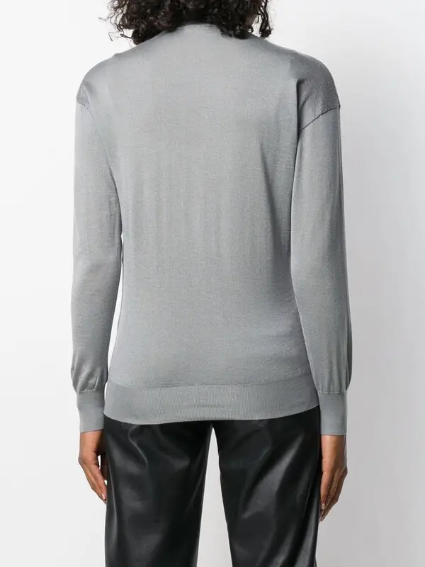 TOM FORD Fine Knit Roll Neck Jumper - Grey