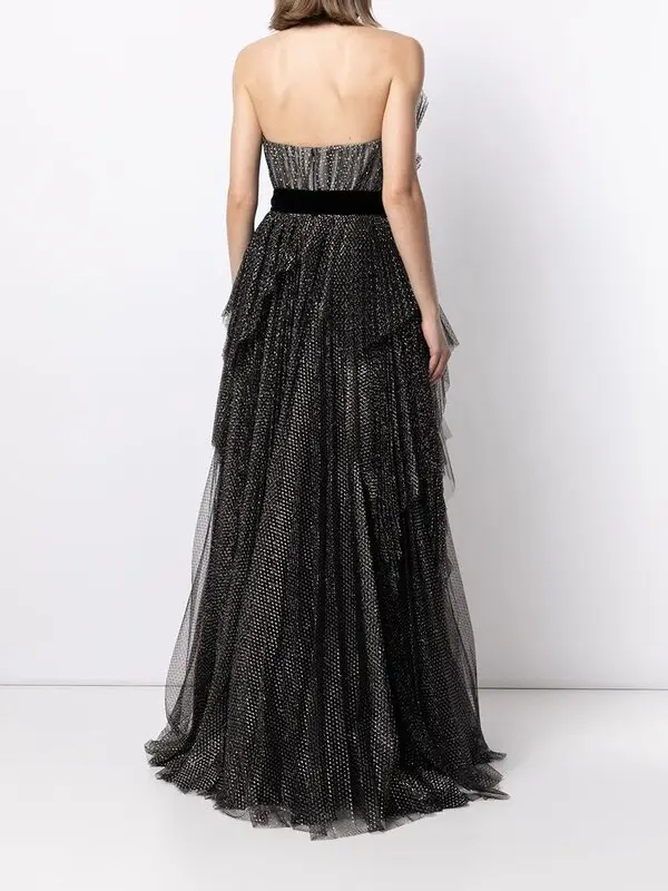RALPH&RUSSO Pleated-tulle Silk Ball Gown