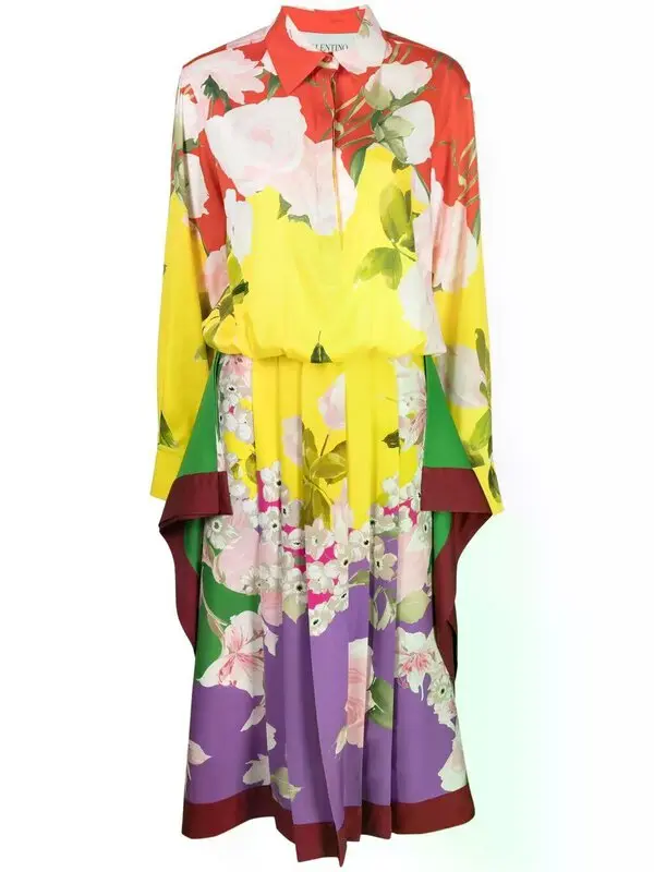 Valentino Garavani Floral-print Pleated Midi Dress