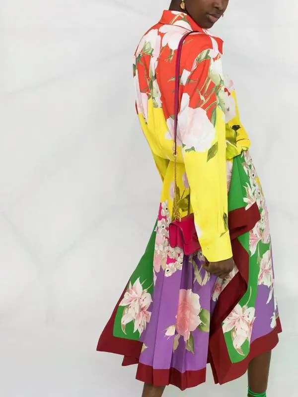 Valentino Garavani Floral-print Pleated Midi Dress