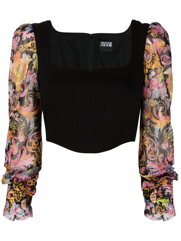Versace Versailles-print Corset Top