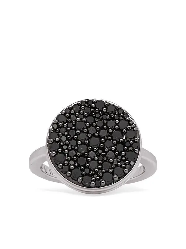 ALINKA 18kt White Gold Black Diamond Cocktail Ring - Silver