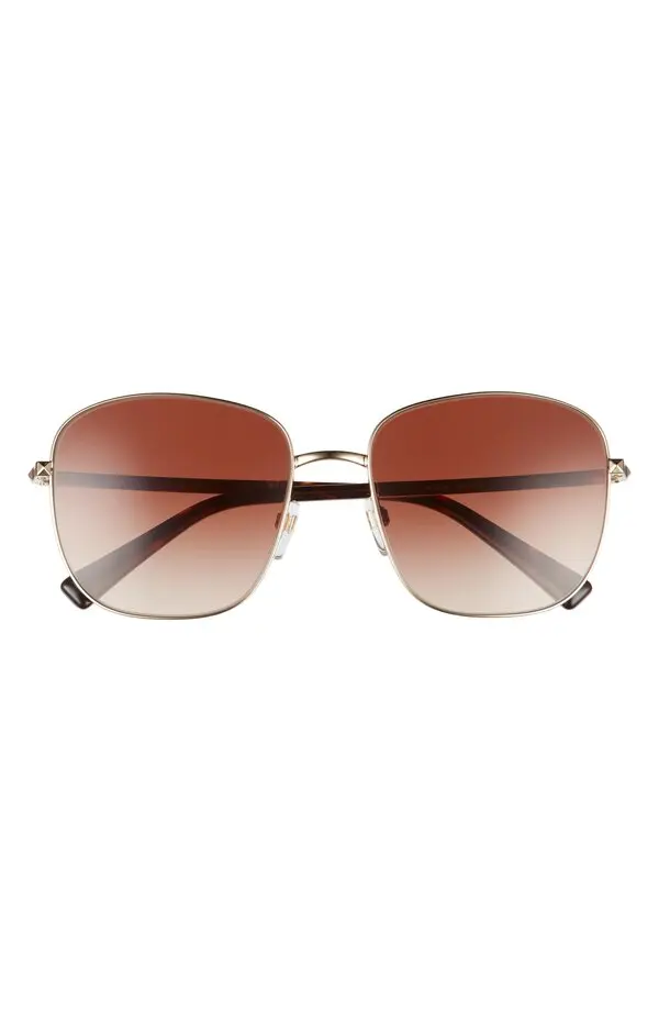 Valentino Garavani 57mm Studded Sunglasses - Pale Gold  display picture 1