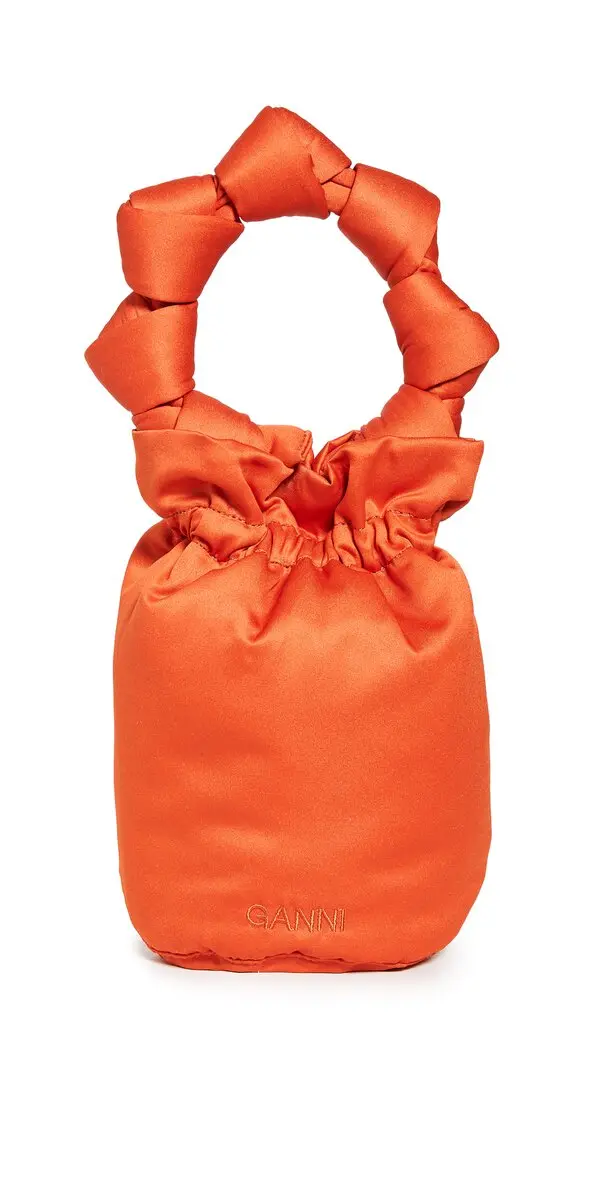 GANNI Satin Knot Bucket Bag
