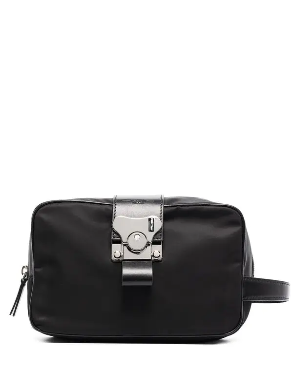 FPM MILANO Leather-trim Wash Bag - Black