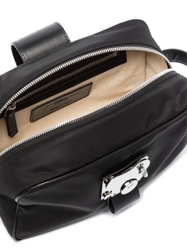 FPM MILANO Leather-trim Wash Bag - Black