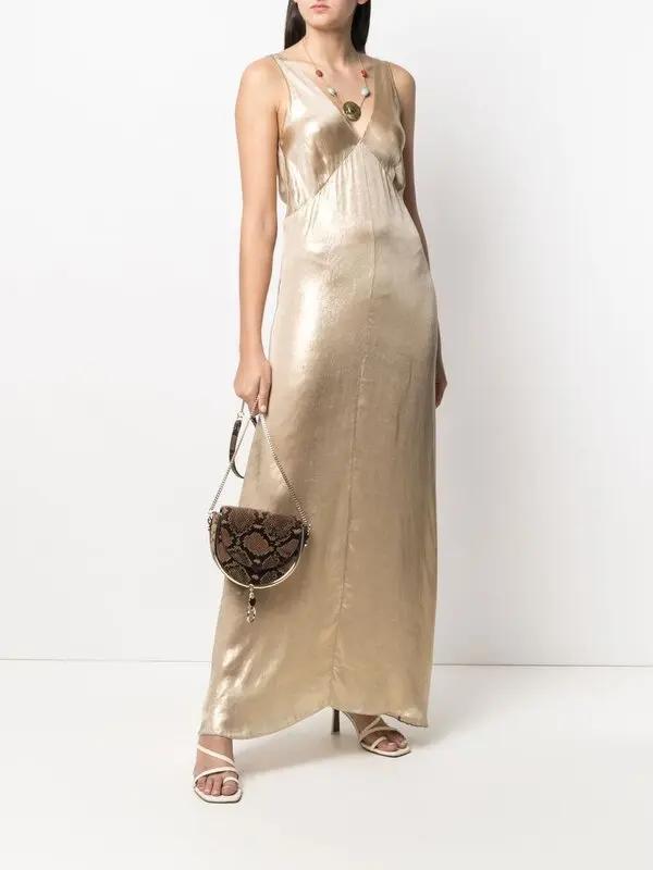 slim fit dress slacks Forte Forte Encanto Lurex Velvet Top | Gold main image 1