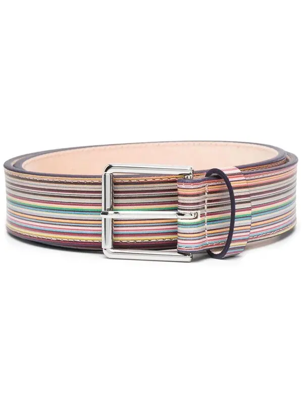 Paul Smith Striped Buckle Belt