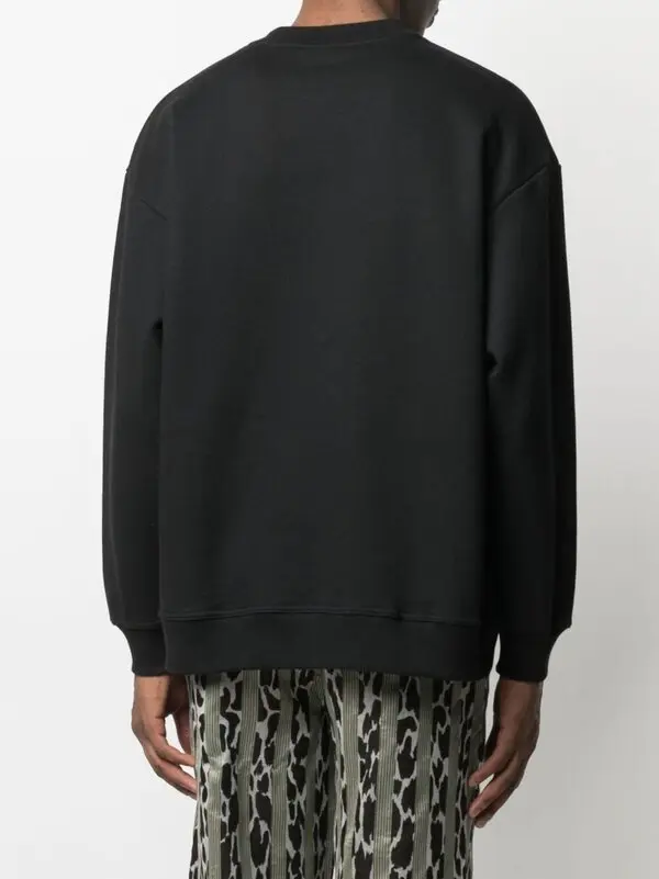 PLEASURES Spike Embroidery Rib-trimmed Sweatshirt - Black