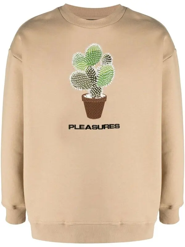 PLEASURES Spike Embroidery Sweatshirt - Neutrals