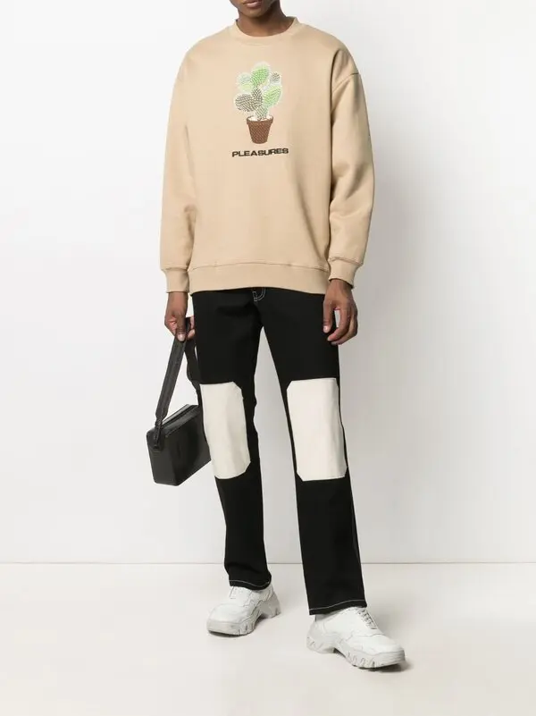 PLEASURES Spike Embroidery Sweatshirt - Neutrals