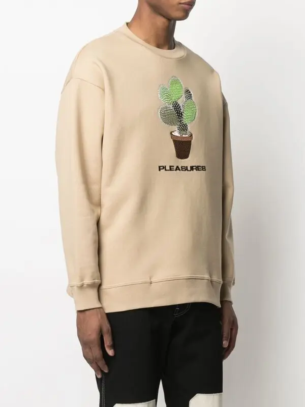 PLEASURES Spike Embroidery Sweatshirt - Neutrals
