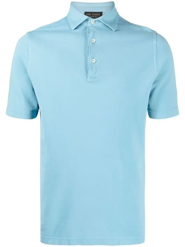 DELL'OGLIO Short-sleeved Polo Shirt - Blue