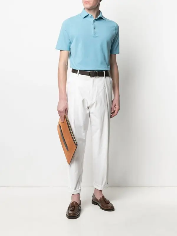 DELL'OGLIO Short-sleeved Polo Shirt - Blue