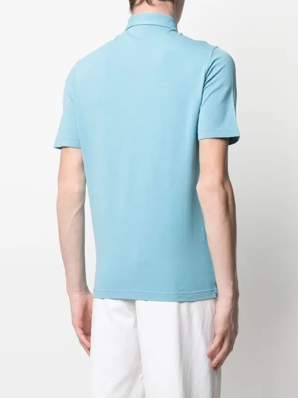 DELL'OGLIO Short-sleeved Polo Shirt - Blue