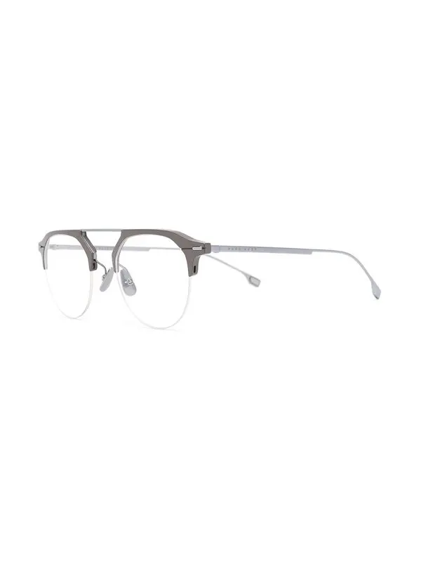 BOSS Semi-rimless Round Frame Eyeglasses
