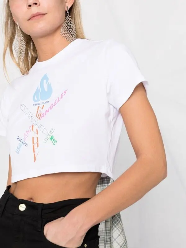 Opening Ceremony Cropped Logo-print T-shirt