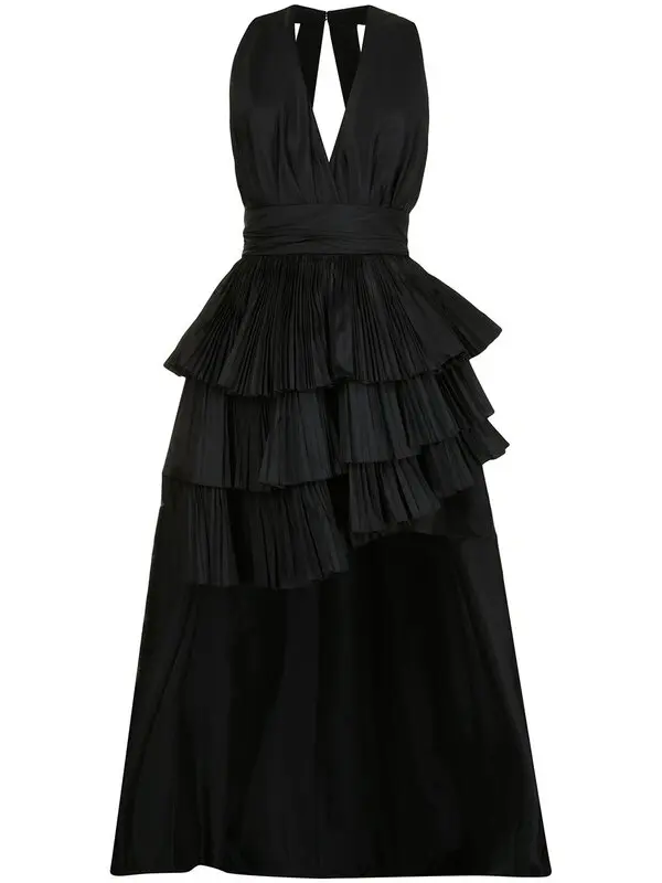 Elie Saab Pleated Silk Dress
