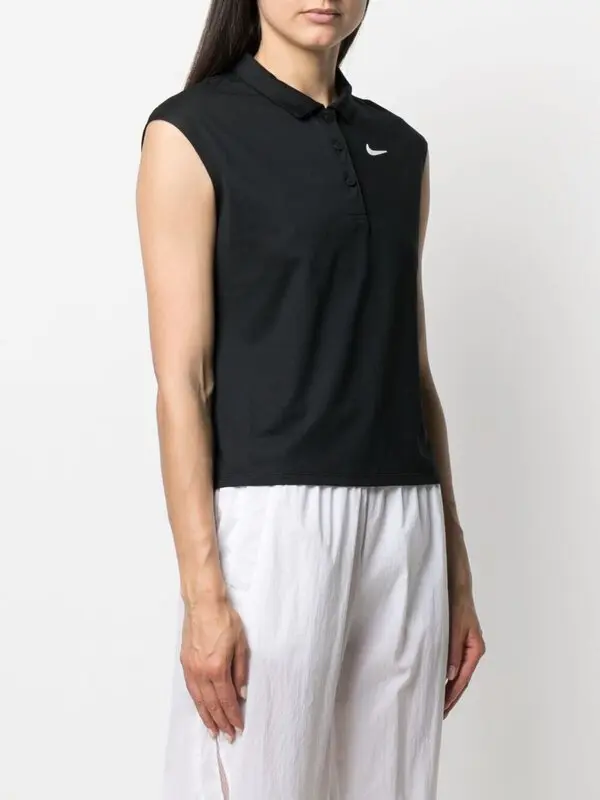 Nike Logo-detail Polo Top - Black