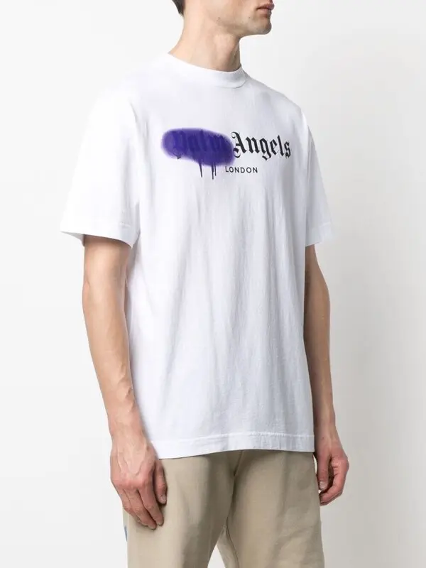Palm Angels Spray Paint-print T-shirt - White