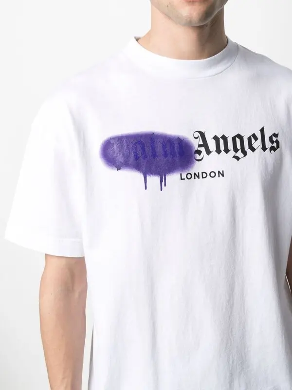 Palm Angels Spray Paint-print T-shirt - White