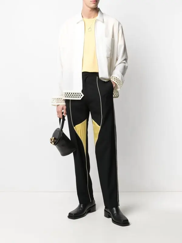 WALES BONNER Colour-block Straight Trousers